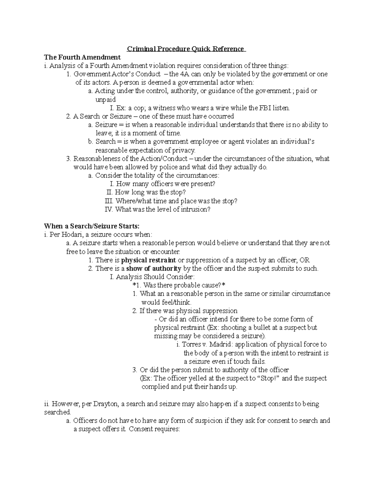 Criminal Procedure Quick Reference Guide - Criminal Procedure Quick ...