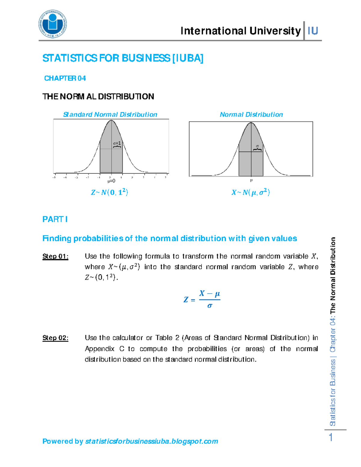 Chapter 04 - Normal Distribution - ####### St at ist ics for Business ...