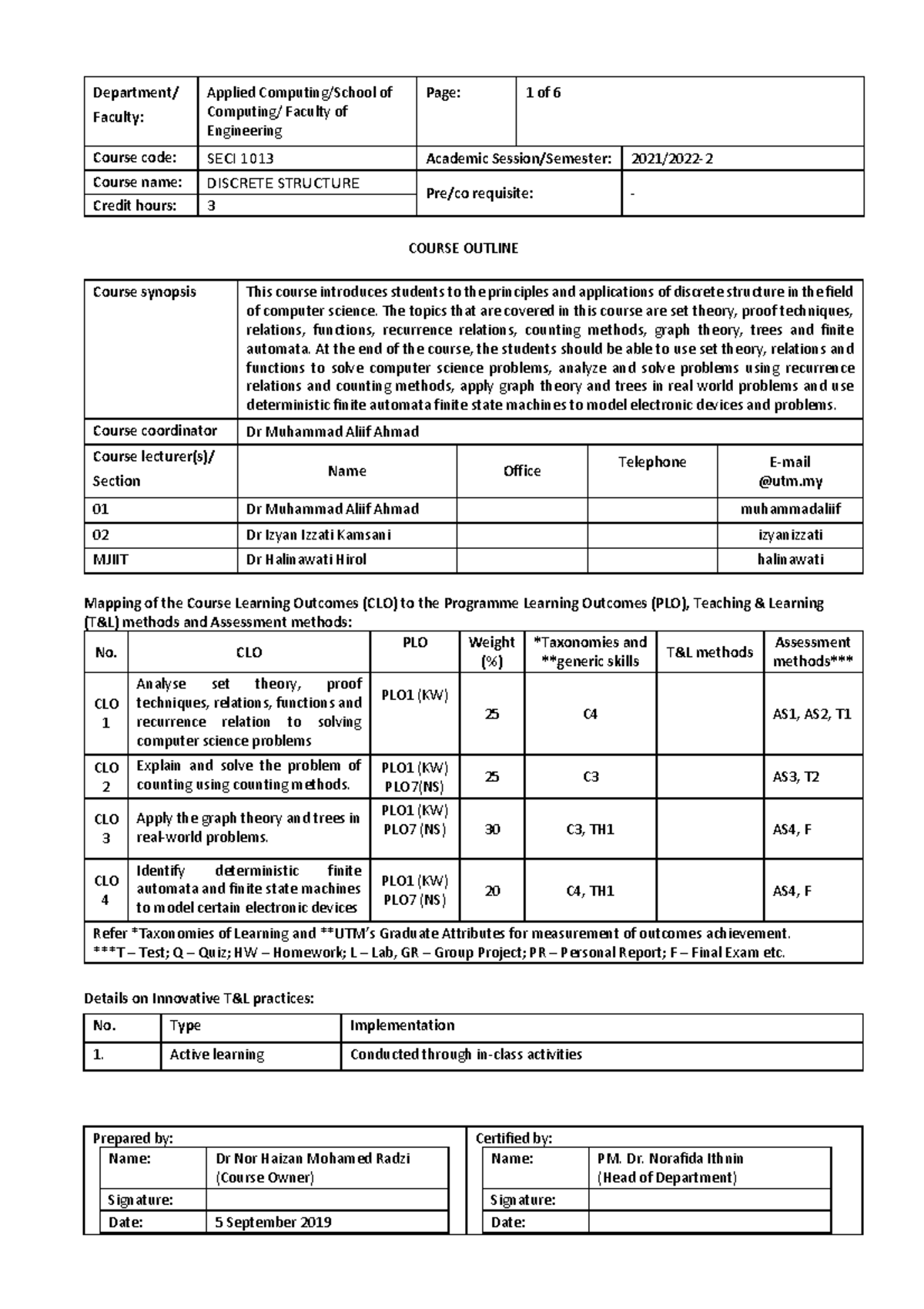 CI SECI1013 Discrete Structure-20212022-2 v3 - Faculty: Computing ...