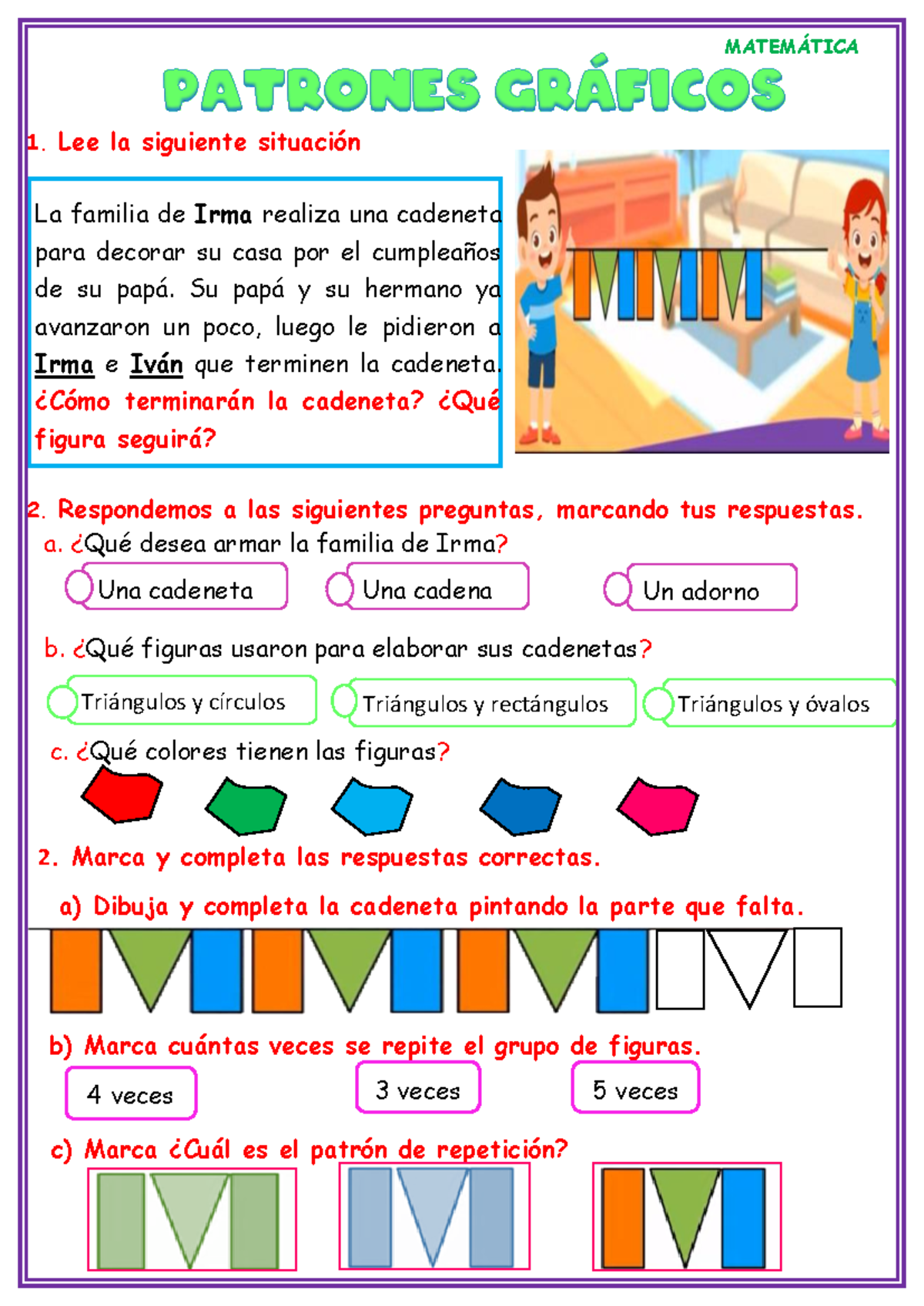 21 Patrones Graficos CON Figuras Geométricas - Lee la siguiente ...