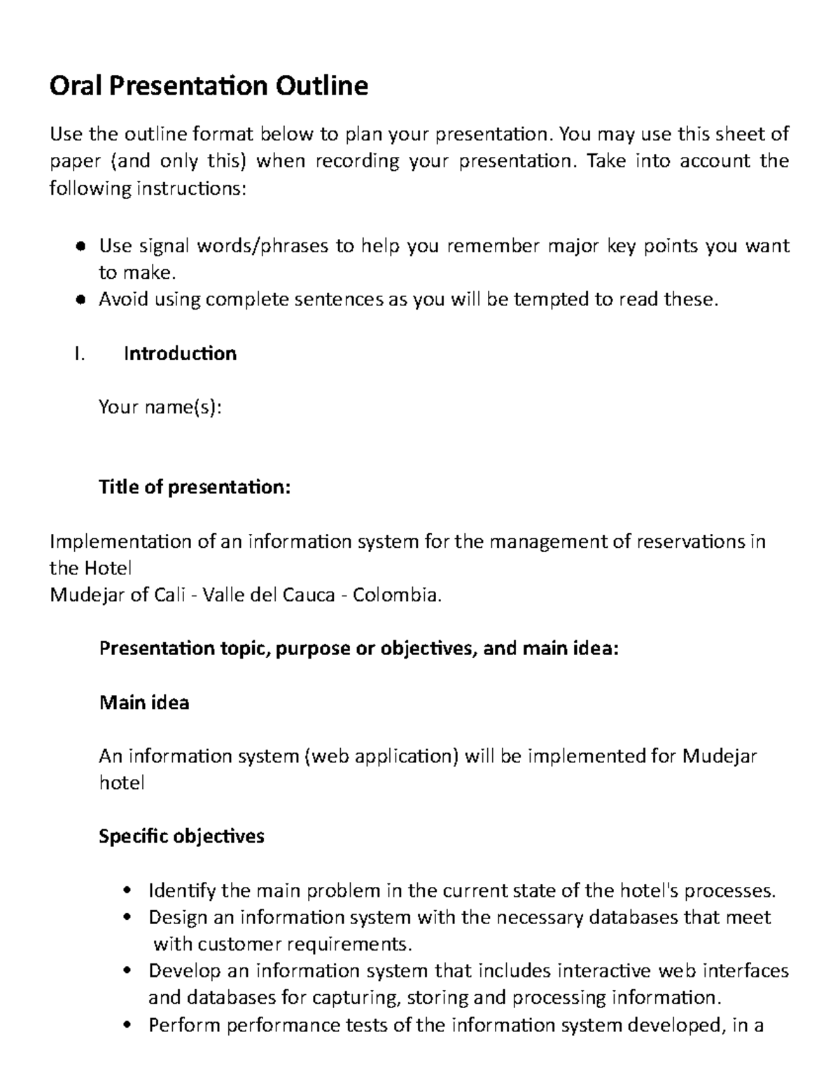 AP08 AA9 EV06 Formato Oral Presentation Outline - Oral Presentation ...