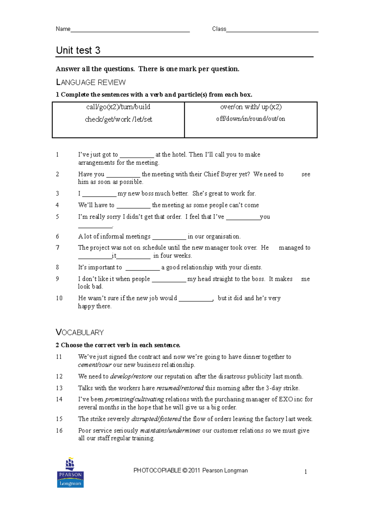 Unit-test-3 - good - Name_______________________________________ Class