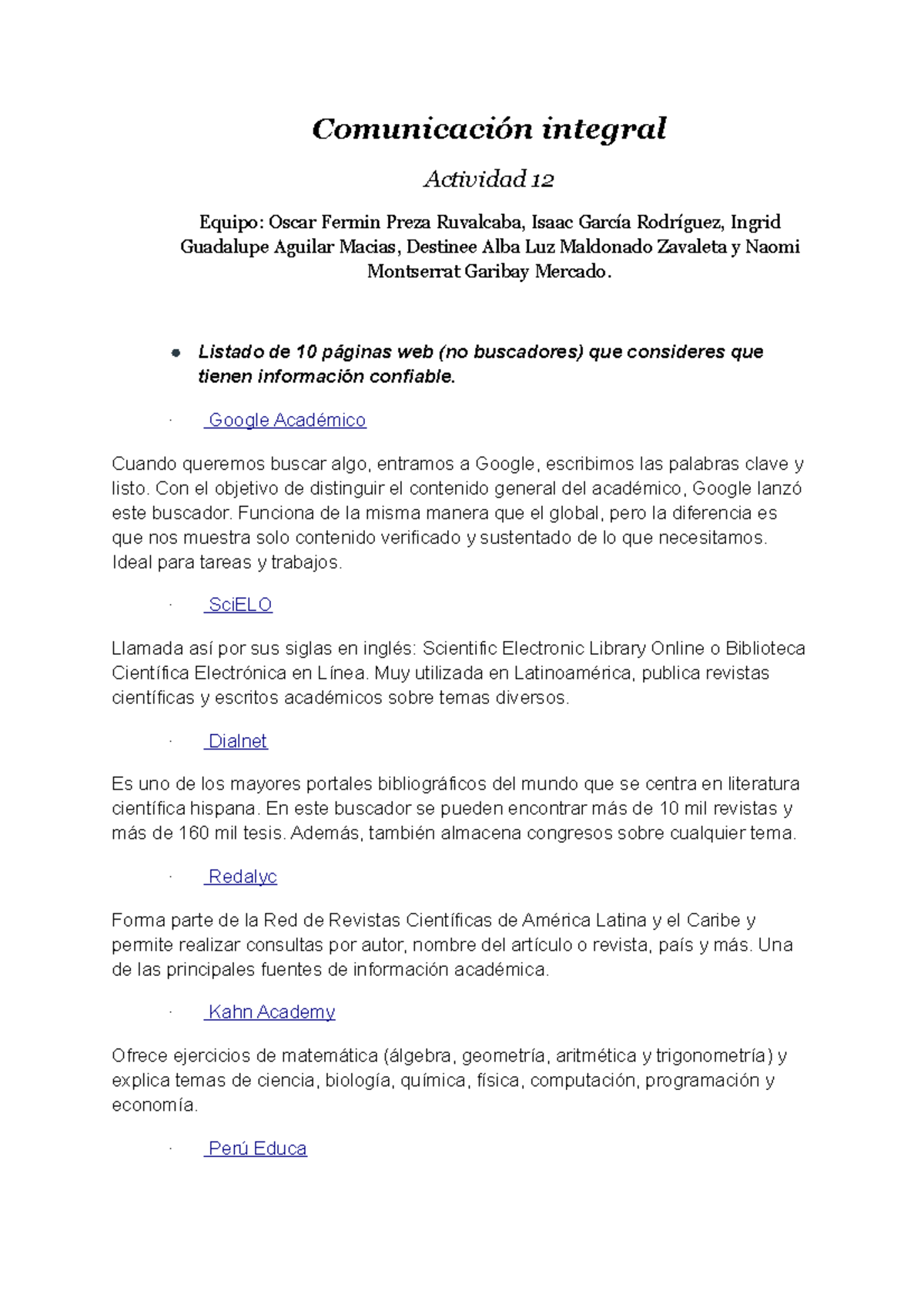 Comunicacion Integral actividad 12 2021 - Comunicación integral ...