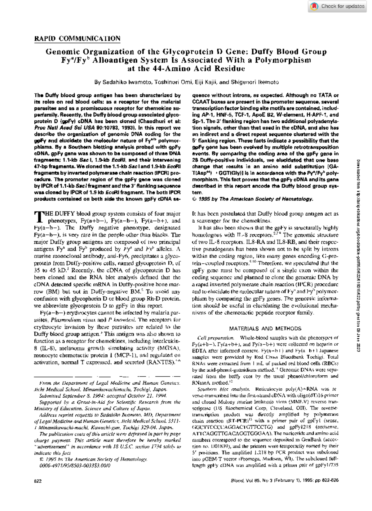 622 - law - RAPID COMMUNICATION Genomic Organization of the ...