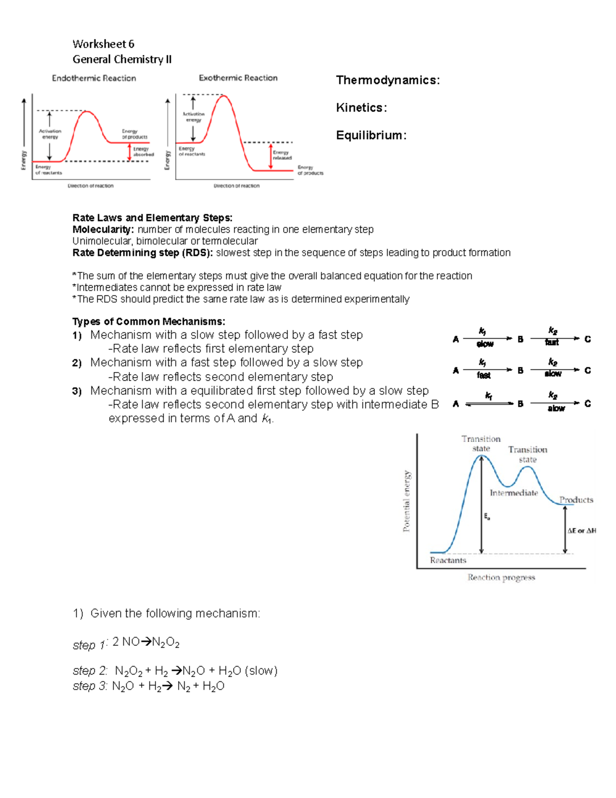 Worksheet 6 - part 2: Blank sheet of practice questions that revolve ...