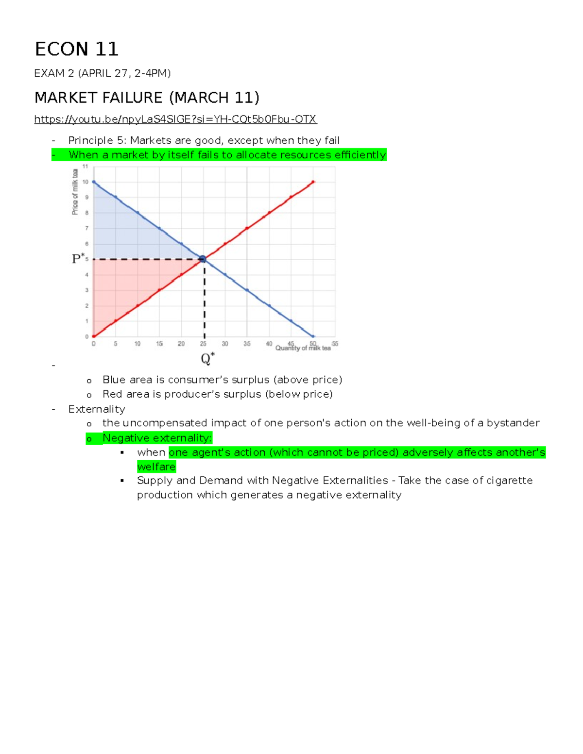 ECON 11 - Chapters 10-15 - ECON 11 EXAM 2 (APRIL 27, 2-4PM) MARKET ...