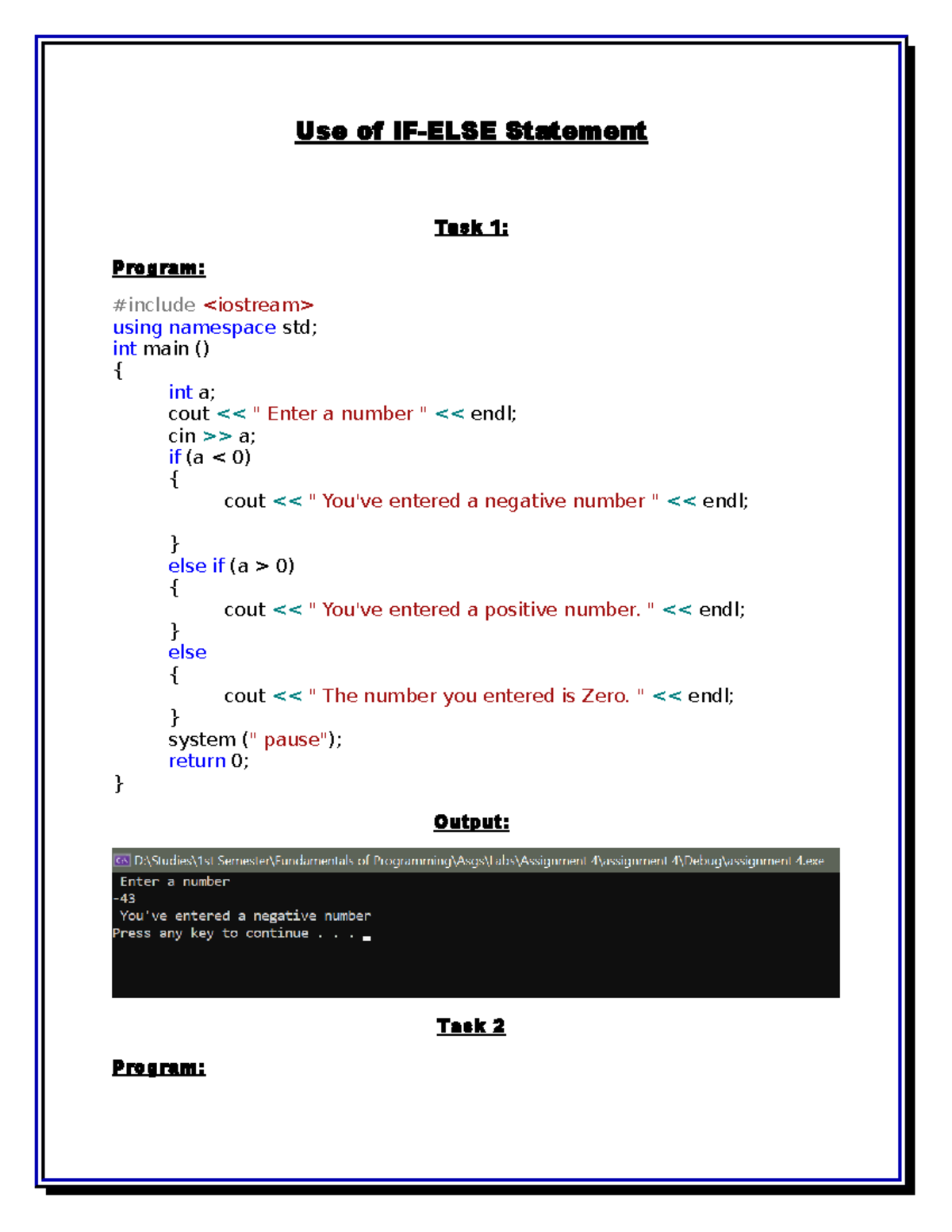 3 IF-El SE Statement - These documents are regarding C++ programming language. The syntax of C++ ...