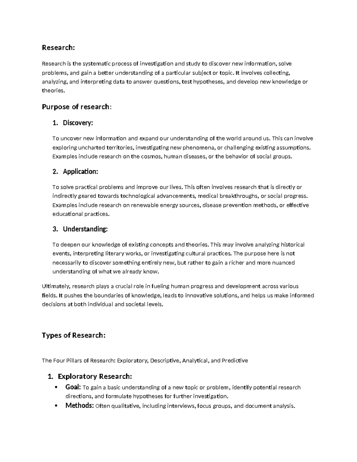 Research Methodology notes - Research: Research is the systematic ...