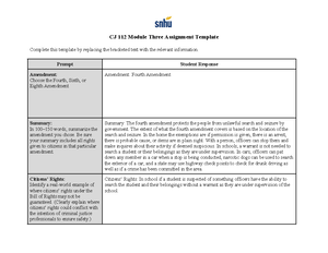 Project 3 CJ 112 - Project Three: Juvenile Justice Southern New ...