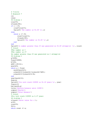 ENGR 102 HW5 - HW 5 Todd - % HW 5 % 7/13/ clc clear %% Problem 1a pH=input('Input pH of solution ...