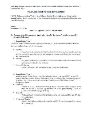 D078 - WGU - Business Environment Applications I: Business Structures ...