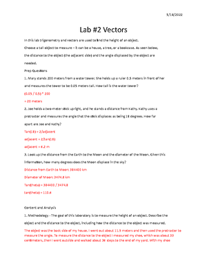 Lab 3 - Lab 1 - 5/19/ Lab #3 Gravity Prep Questions How long must a ...