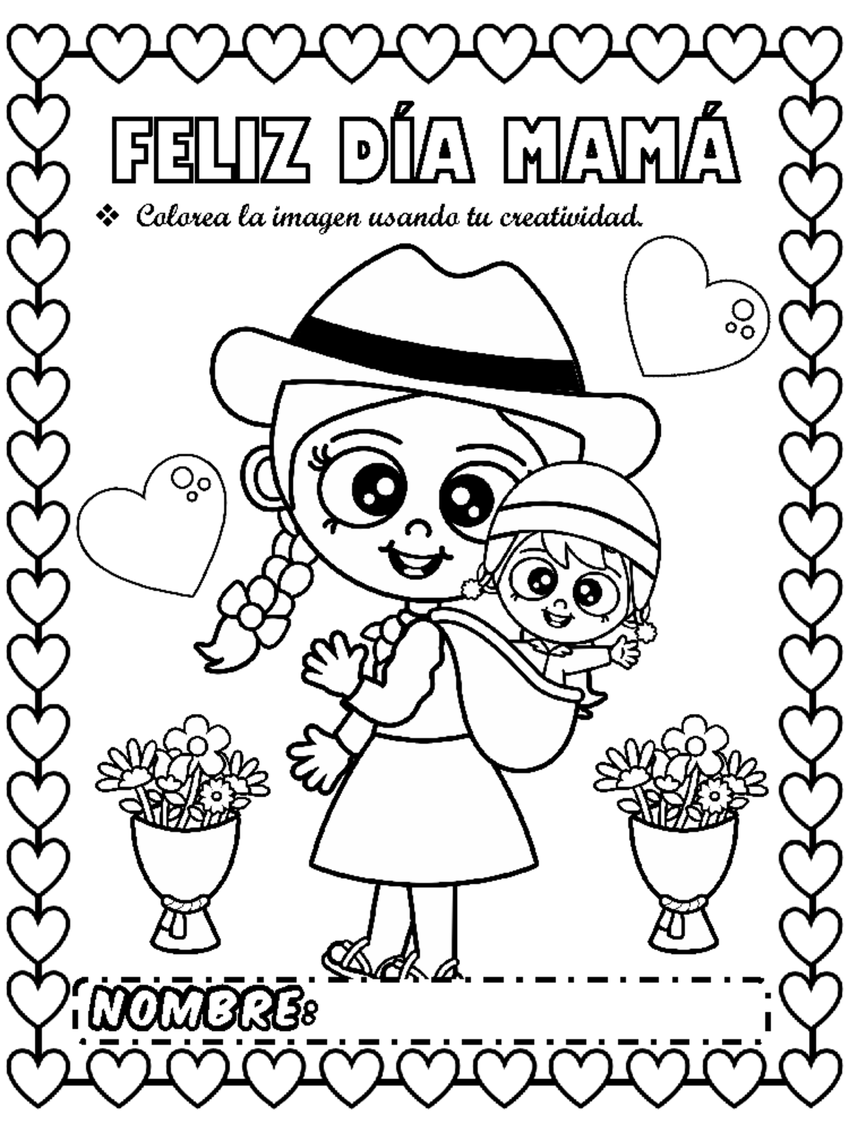 1 Fichas DE Trabajo DÍA DE LA Madre - Colorea la imagen usando tu ...