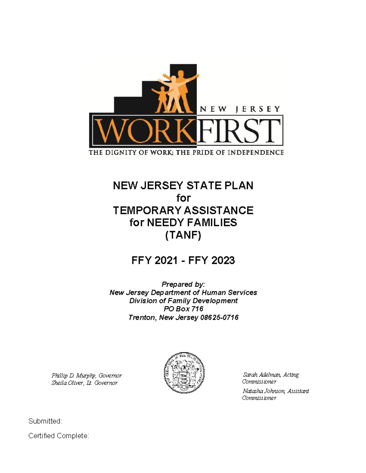 Tanf 2021 23 st plan - Sheet - NEW JERSEY STATE PLAN for TEMPORARY ...