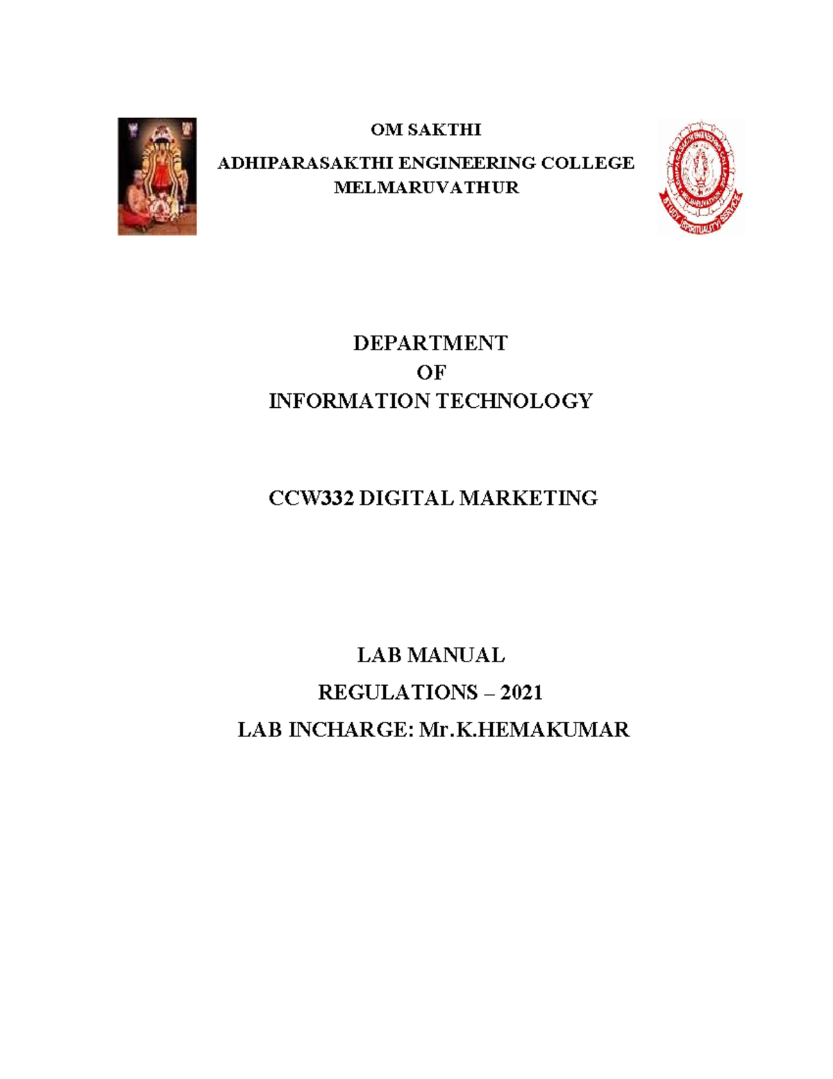 DM F - cvbcvb - Compiler Design - OM SAKTHI ADHIPARASAKTHI ENGINEERING ...