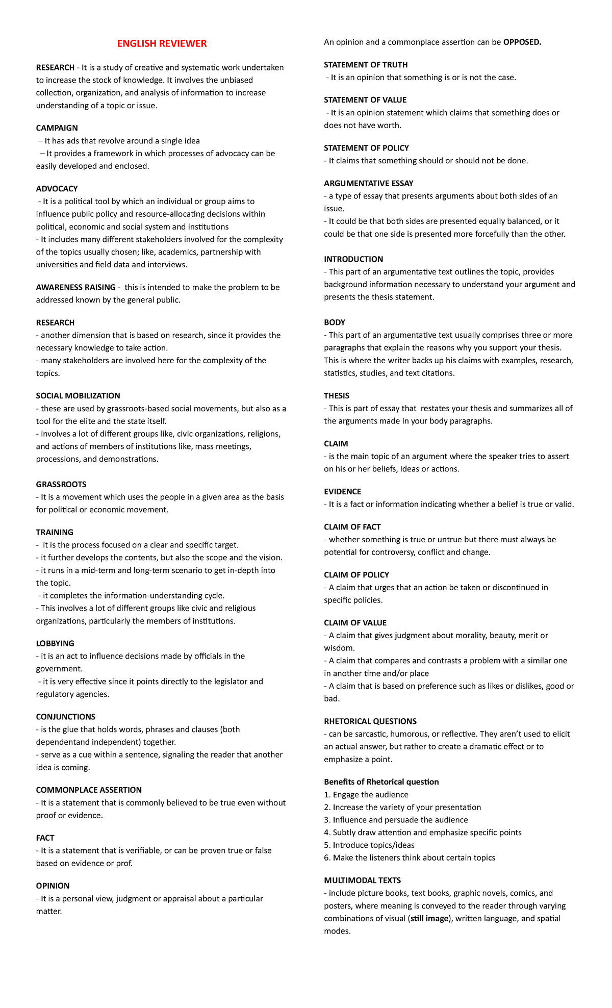 English Reviewer - ENGLISH REVIEWER RESEARCH - It is a study of ...