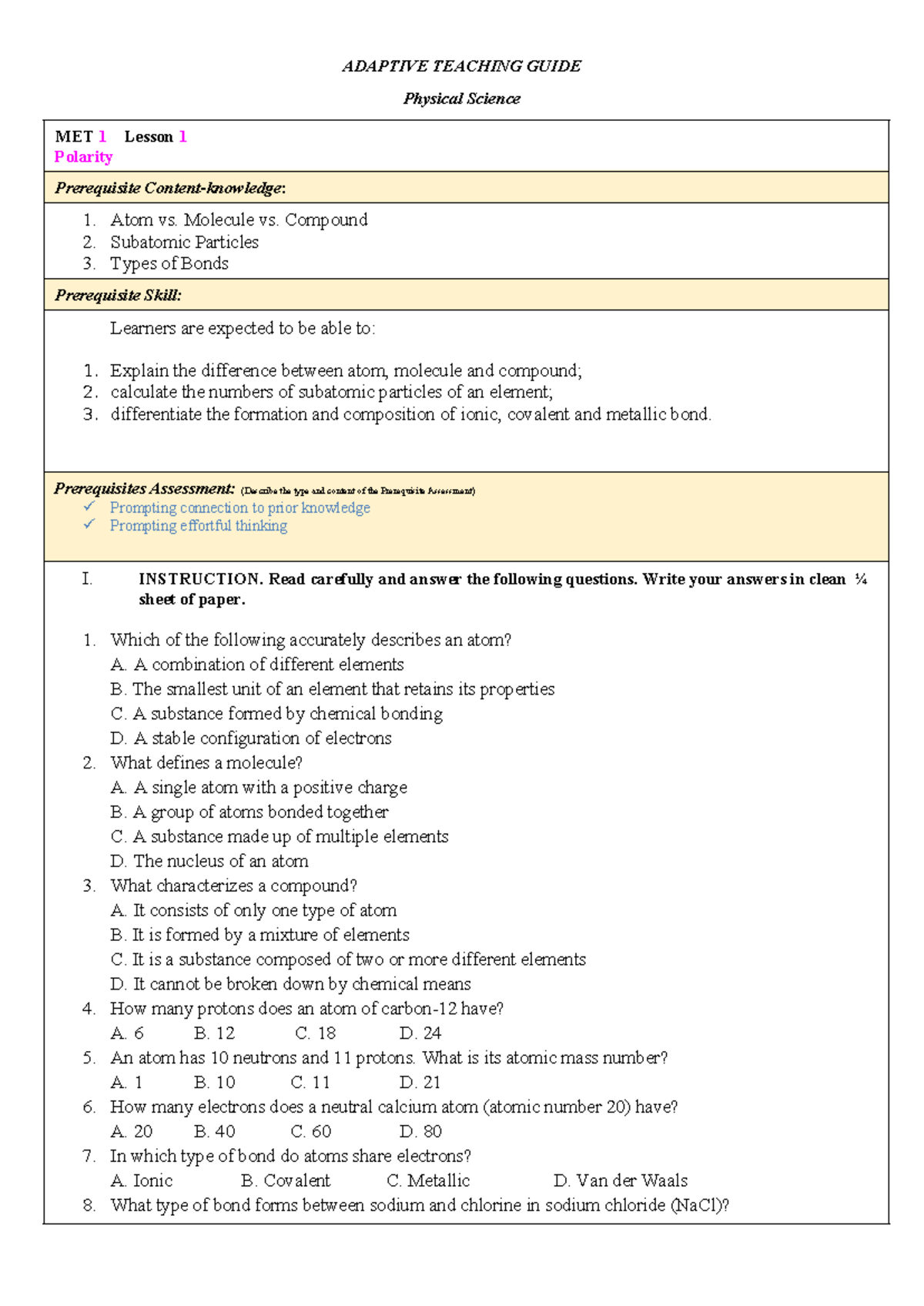 Polarity ATG_ Adaptive Teaching Guide - ADAPTIVE TEACHING GUIDE ... Polarity ATG_ Adaptive Teaching Guide - ADAPTIVE TEACHING GUIDE ...