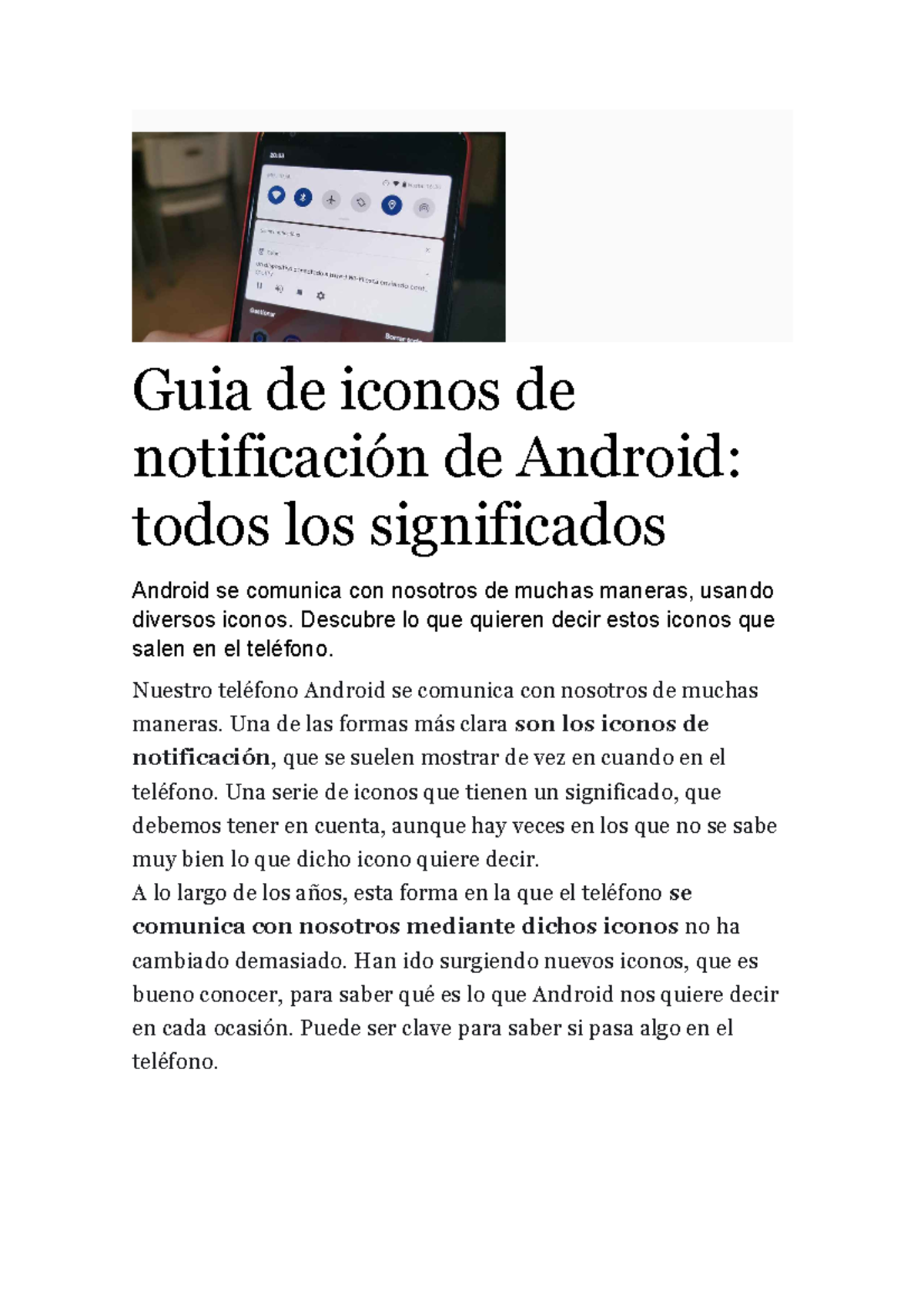 Leccion 2 Iconos Android - Guia de iconos de notificación de Android ...