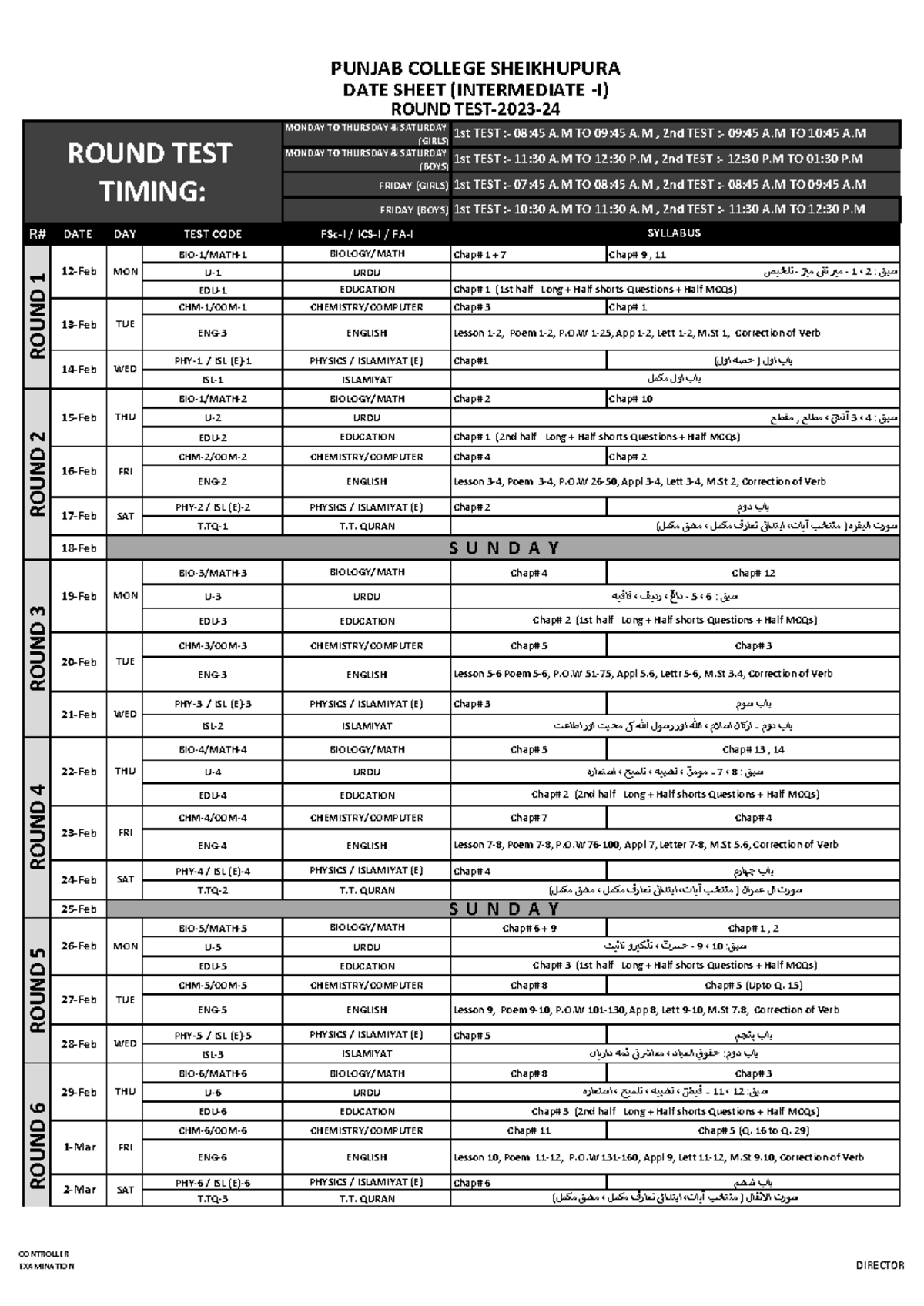File - hajaja - MONDAY TO THURSDAY & SATURDAY (GIRLS) MONDAY TO ...