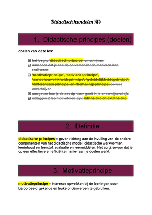 Het didactisch model - Hoofdstuk 1: Het didactisch model Didactiek en ...