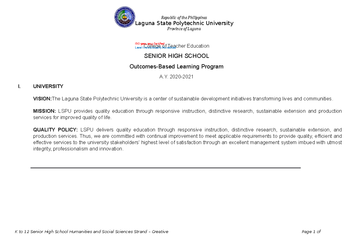 Creative Nonfiction Grade 12 Syllabus AY2020-2021 - Laguna State ...