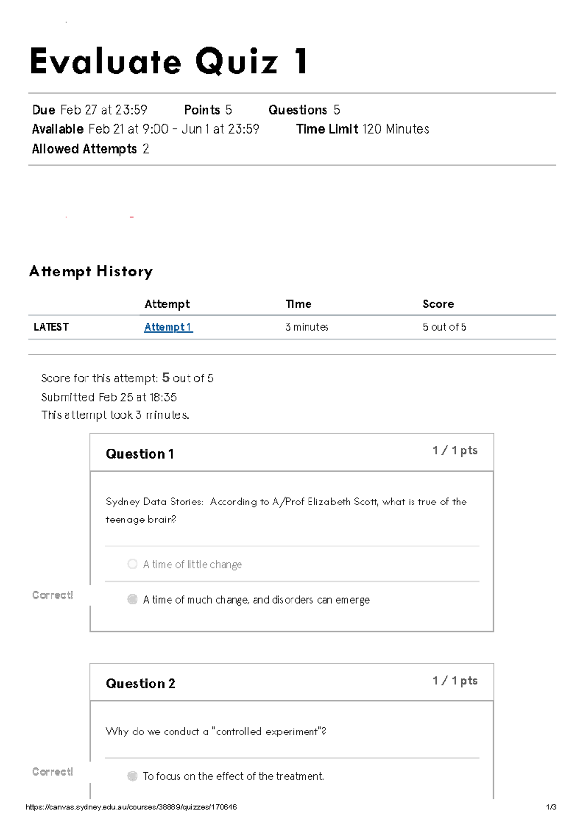 Evaluate Quiz 1 DATA1001 1901 Foundations of Data Science - 26/07/2022 ...