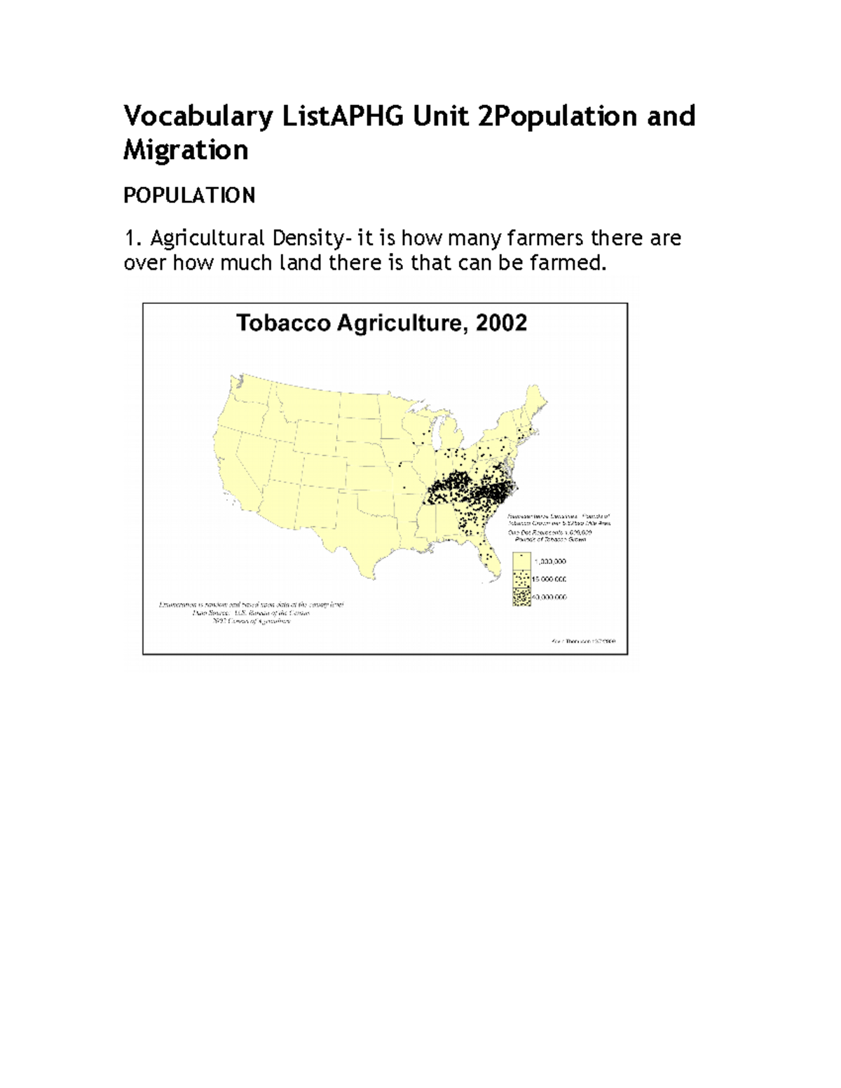 Chapter 2-3 migration vocab Population and Migration - Vocabulary List ...
