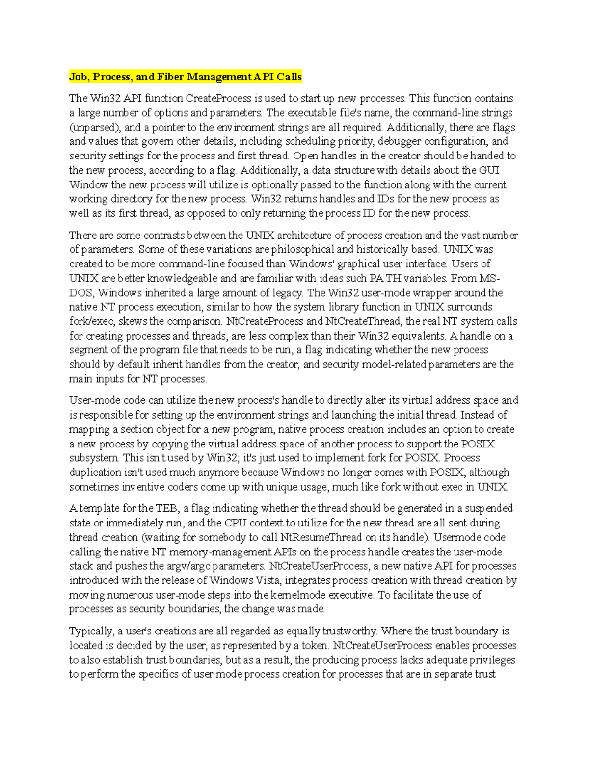 Job, Process, and Fiber Management API Calls - This function contains a ...