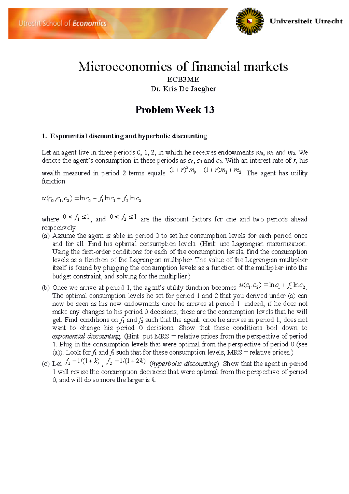 Problems week 13 - Practice material - Problem Week 13 Exponential ...