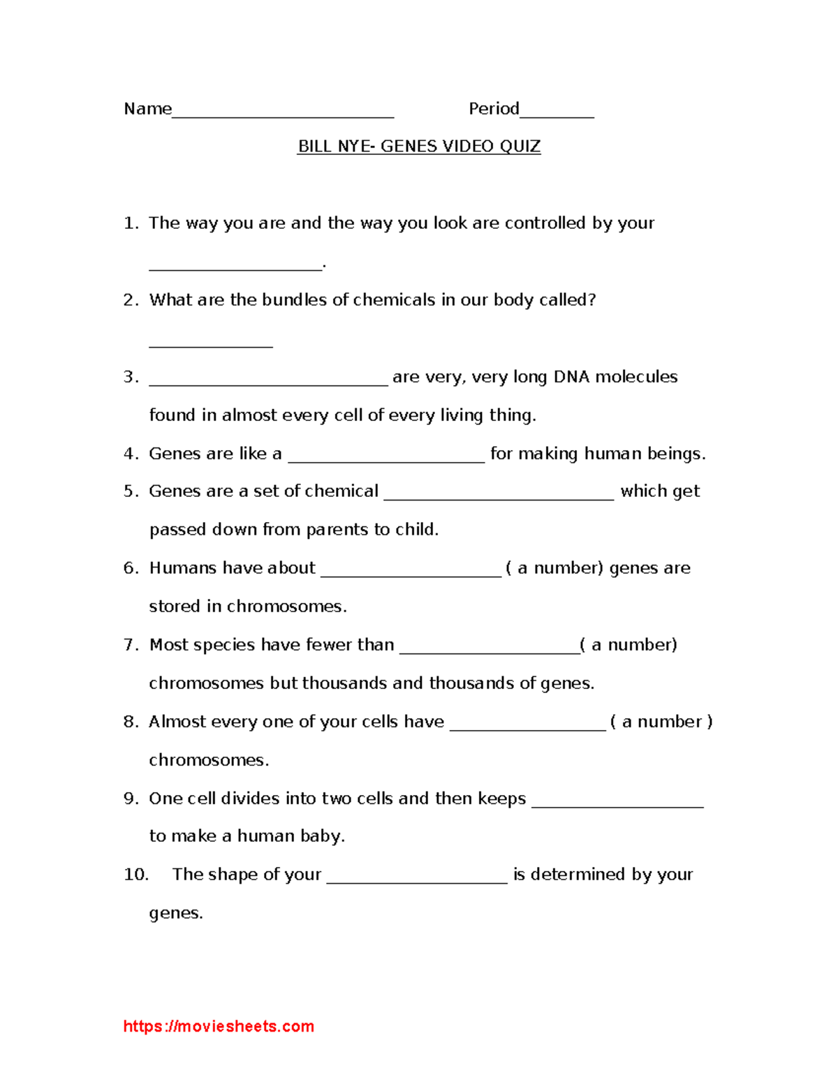 Bill nye-genes - NSGN SGO SGHGTR - Name ...