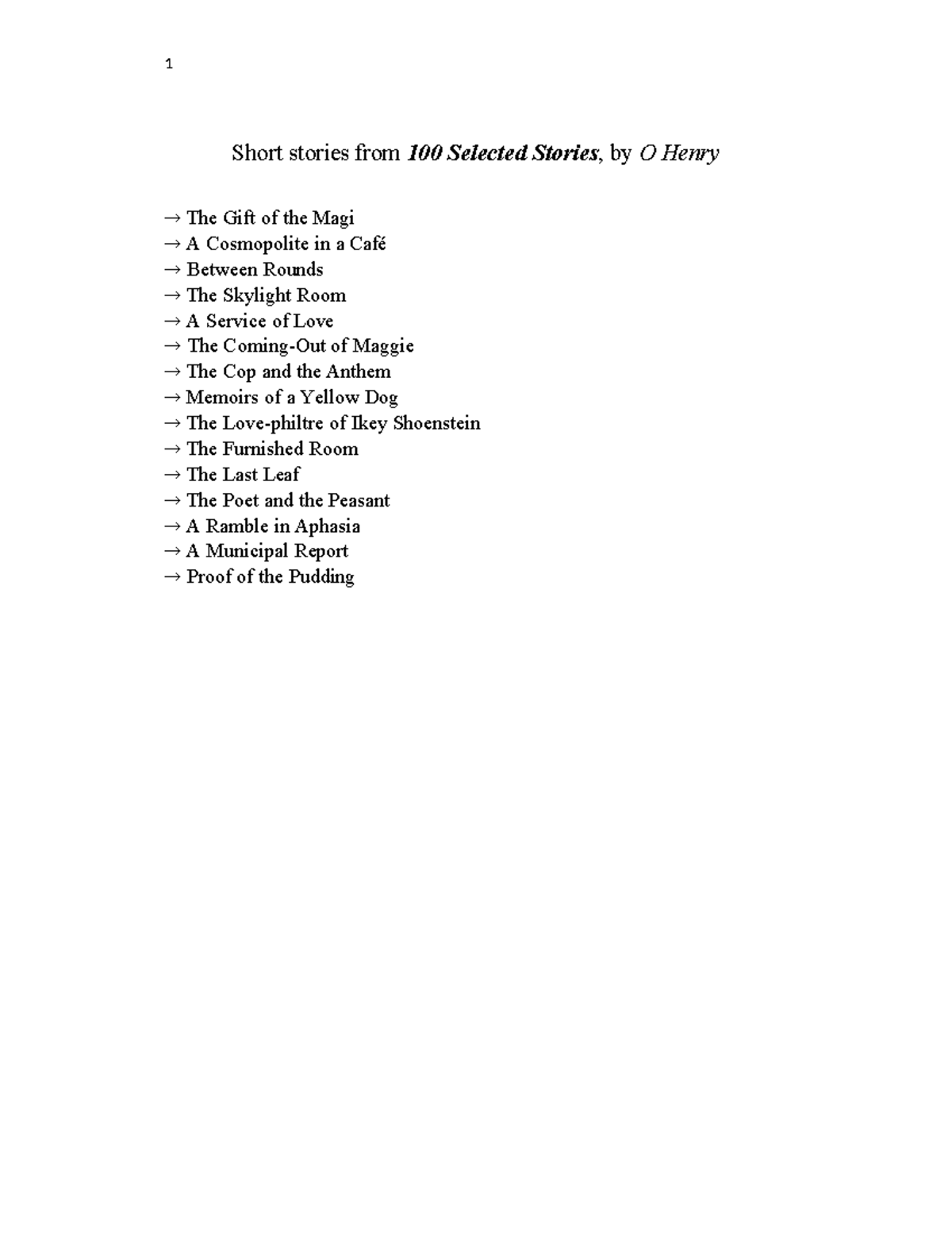 4 5936266959149601774 - Short stories from 100 Selected Stories, by O ...