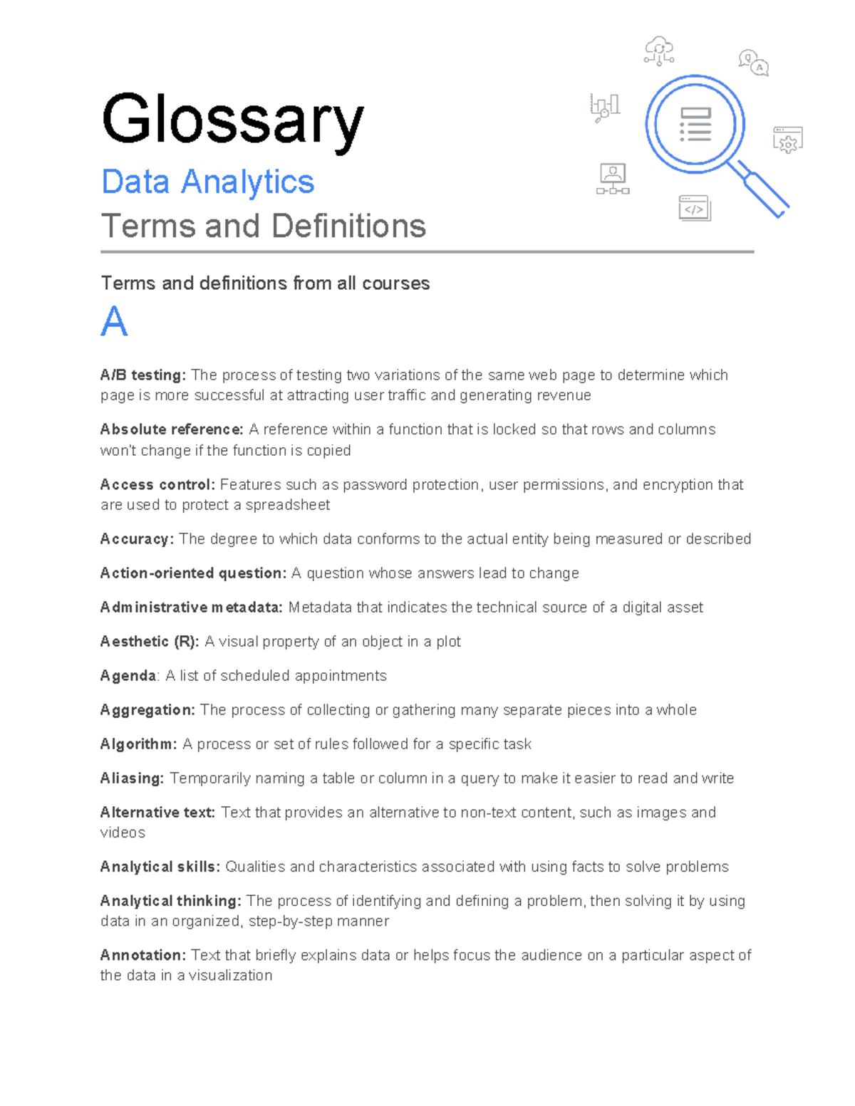 Data-Analytics-glossary - Glossary Data Analytics Terms and Definitions ...