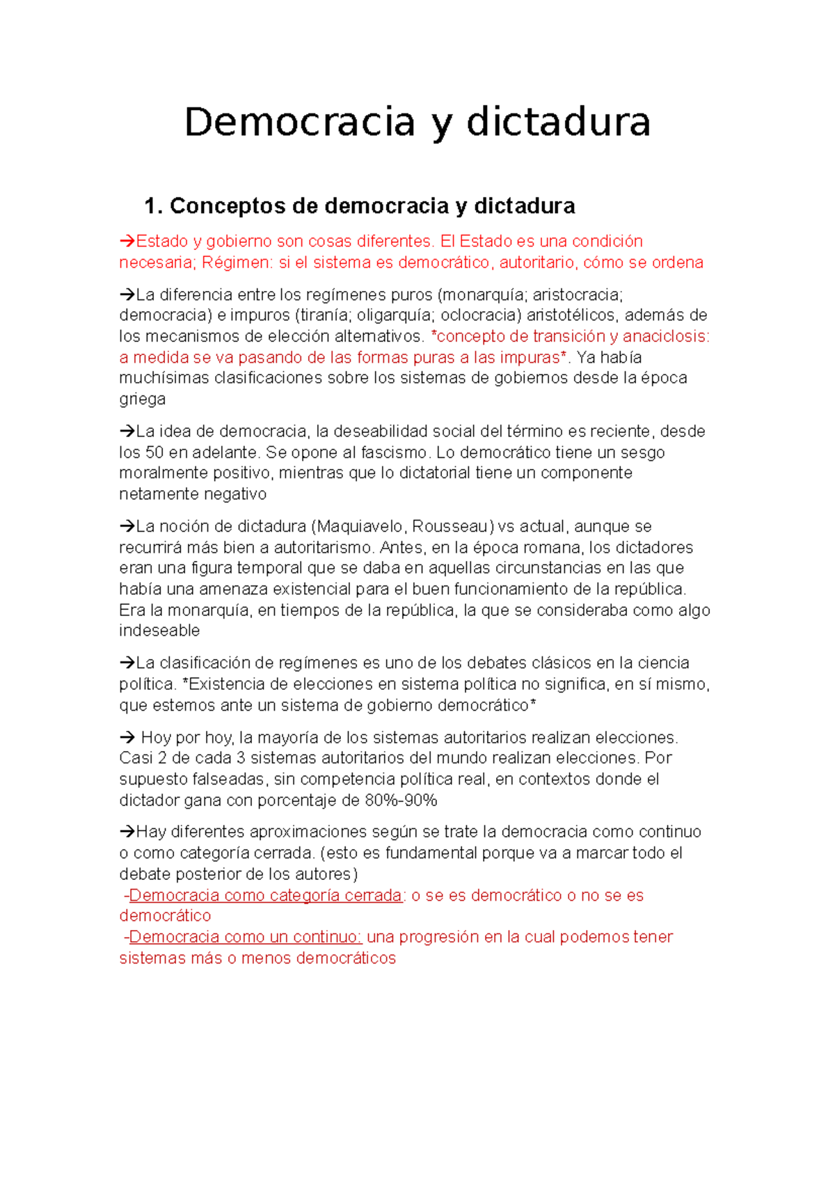 Tema 5 - Profesor: Pablo Simón - Democracia y dictadura 1. Conceptos de democracia y dictadura ...