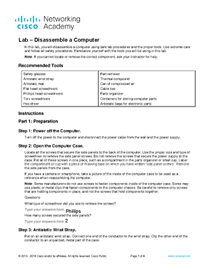 4.2.3.6 Lab - Troubleshoot Hardware Problems - 2015 - 2019 Cisco and/or ...