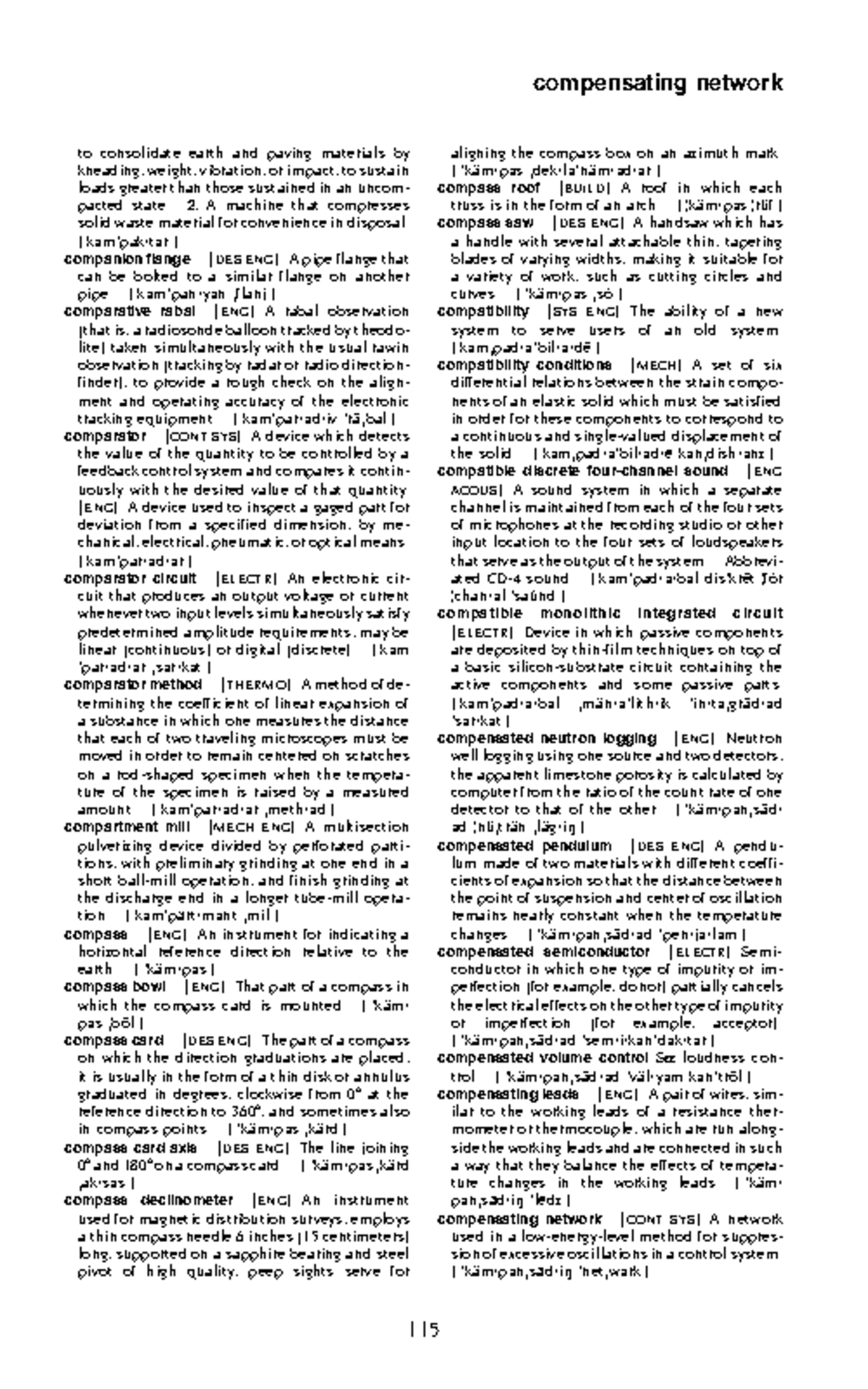 Dictionary of Engineering C6 - compensating network to consolidate ...
