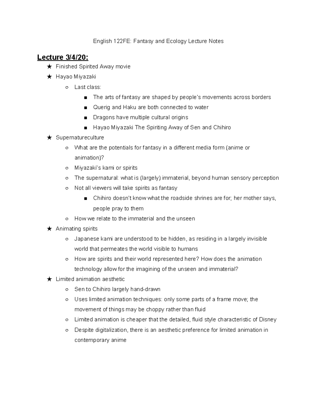 L. 3 4 - Lecture notes from English, Fantasy and Ecology - English ...