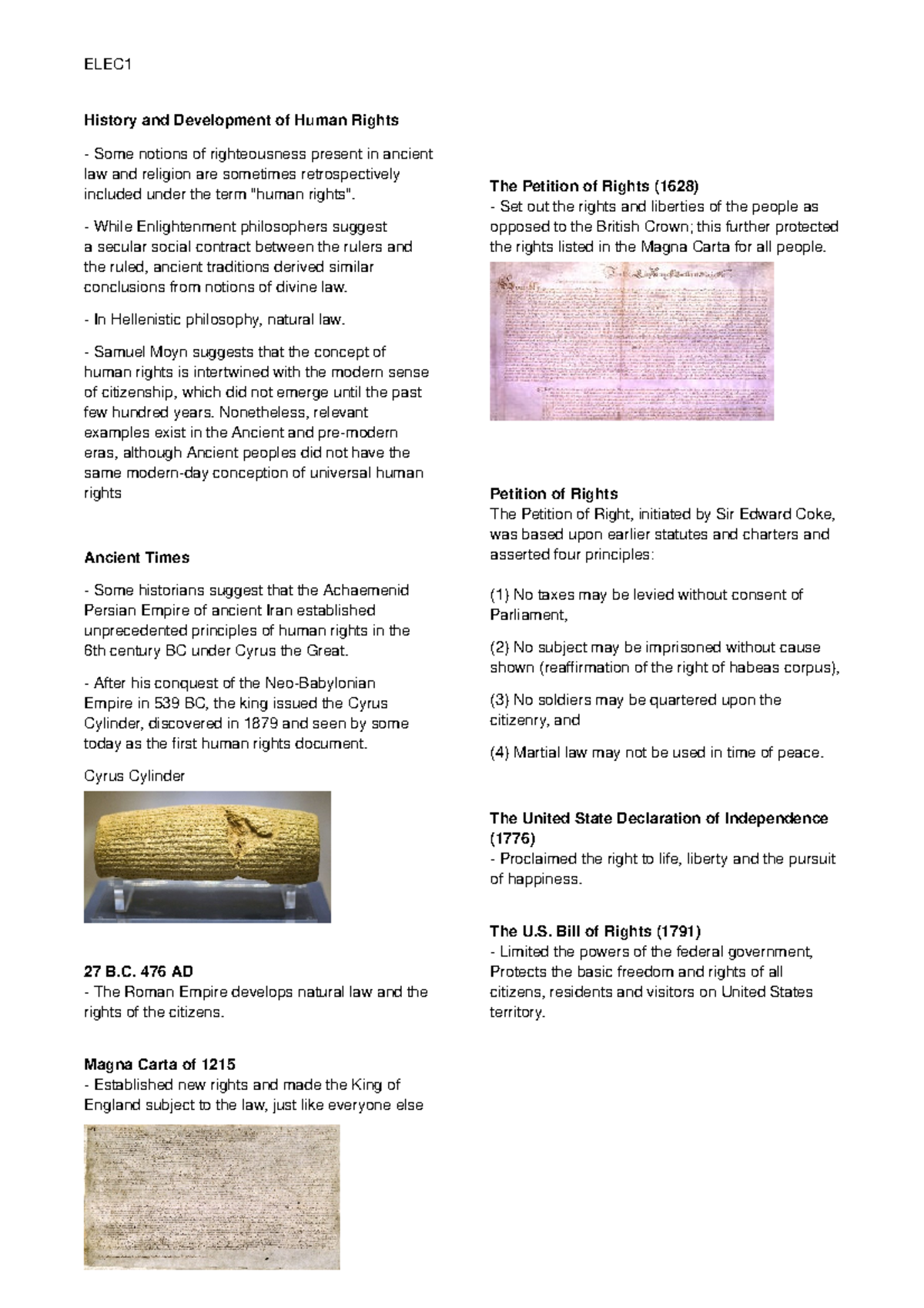 ELEC1 Reviewer Week2 - Lecture notes 2 - ELEC History and Development ...
