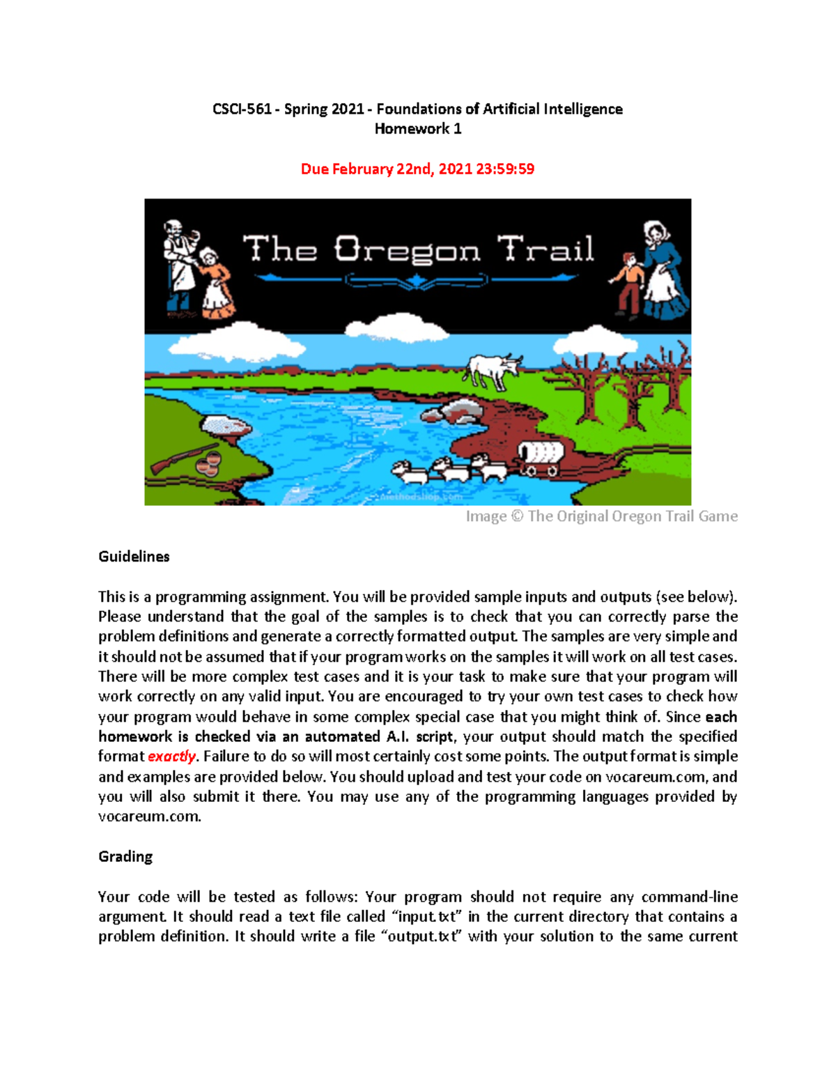 HW1 - HW1 - CSCI -561 - Spring 2021 - Foundations of Artificial Intelligence Homework 1 Due ...