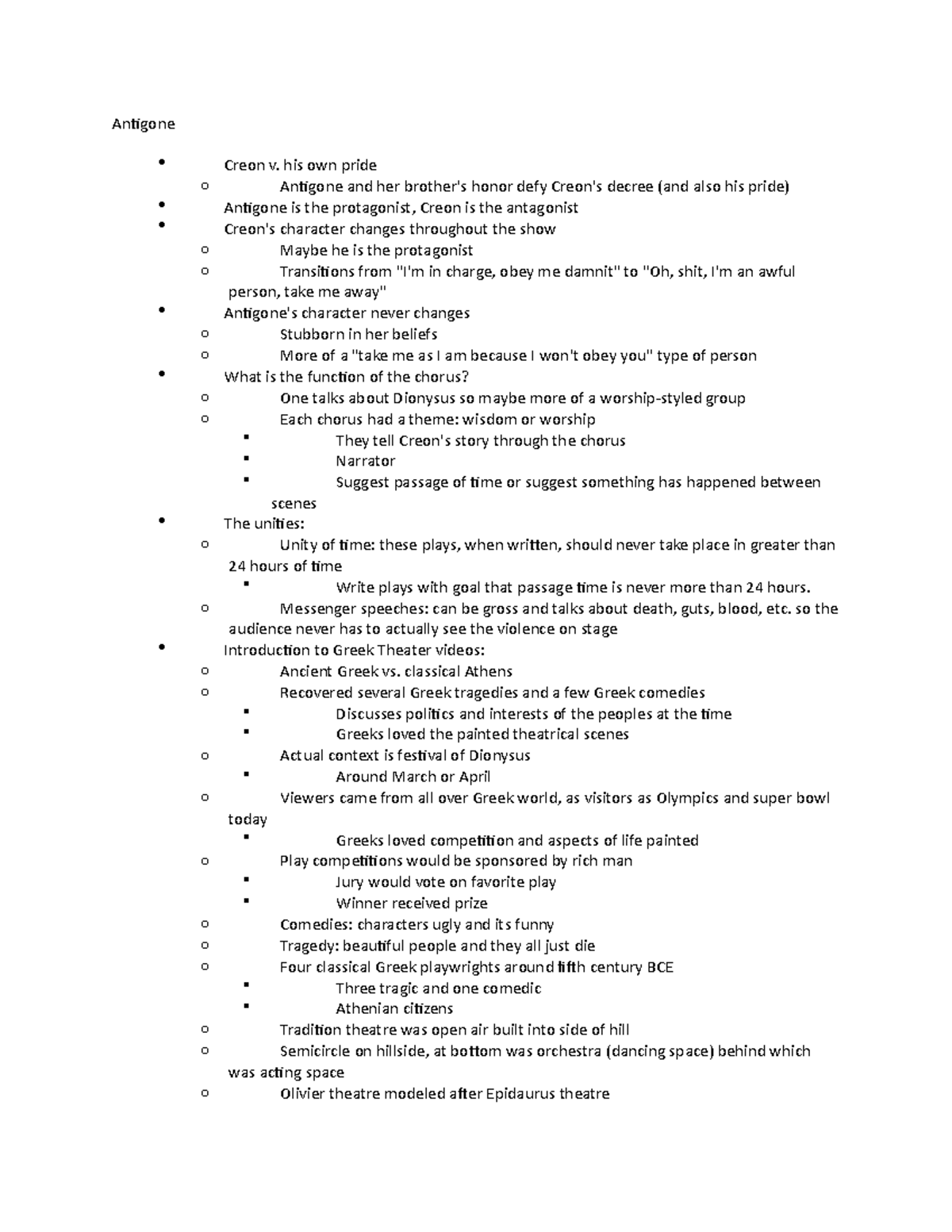 Antigone - Antigone o o o o o o o o o o o o o o o o o o o o Creon v ...