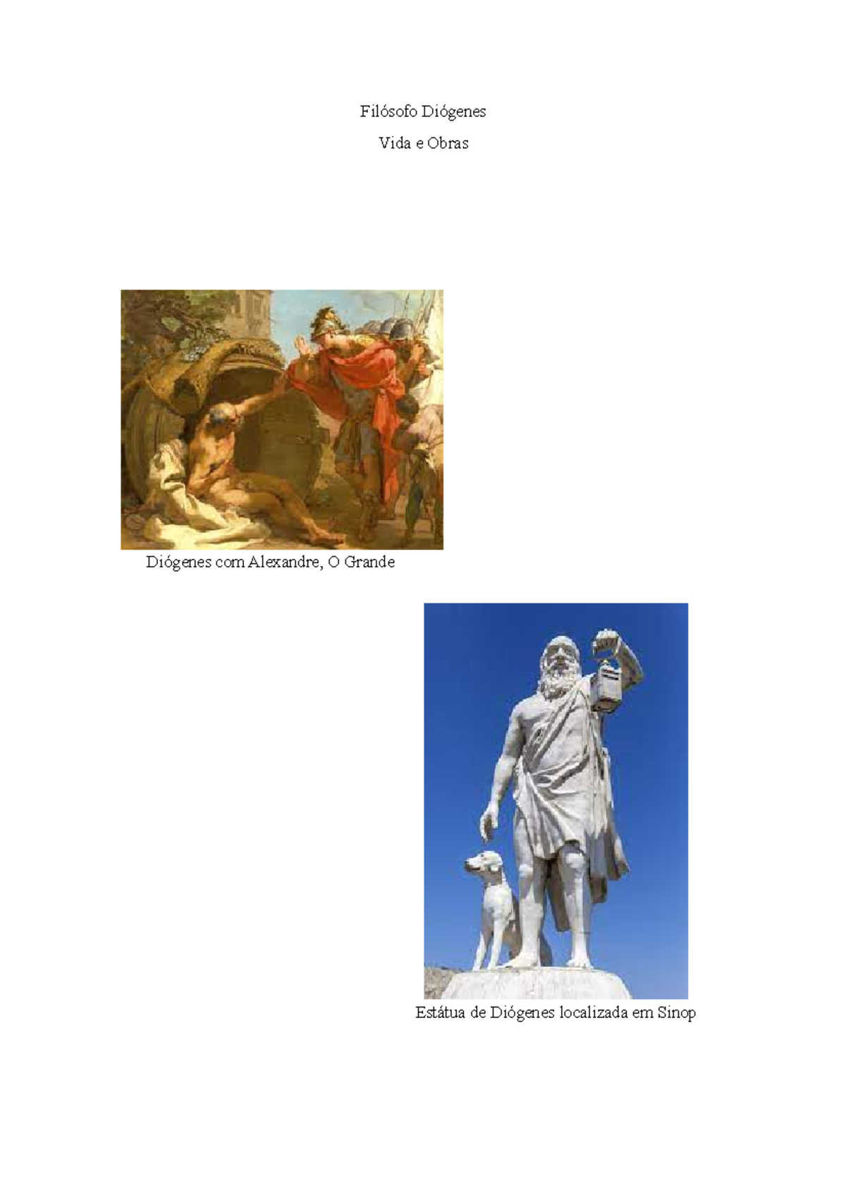 Filósofo Diógenes - Ignora - Filósofo Diógenes Vida e Obras Diógenes com Alexandre, O Grande ...