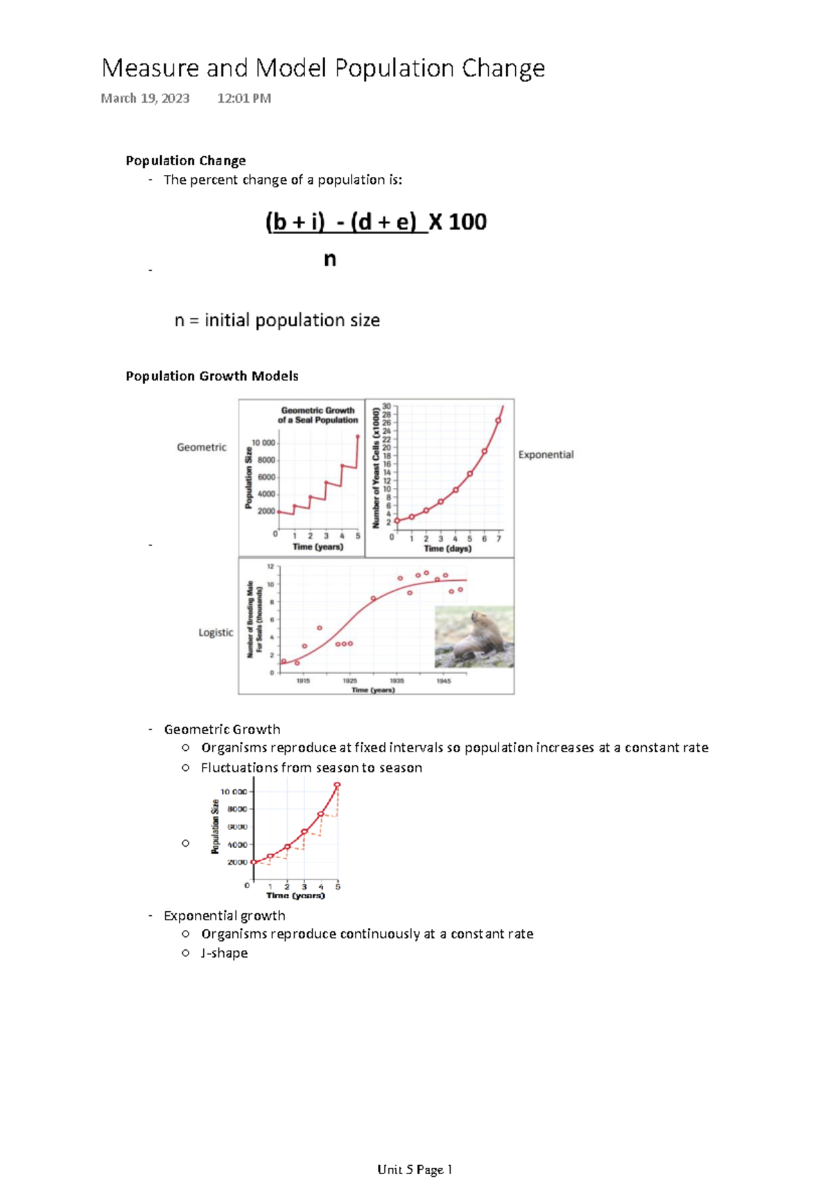 Measure and Model Population Change - Population Change - The percent ...