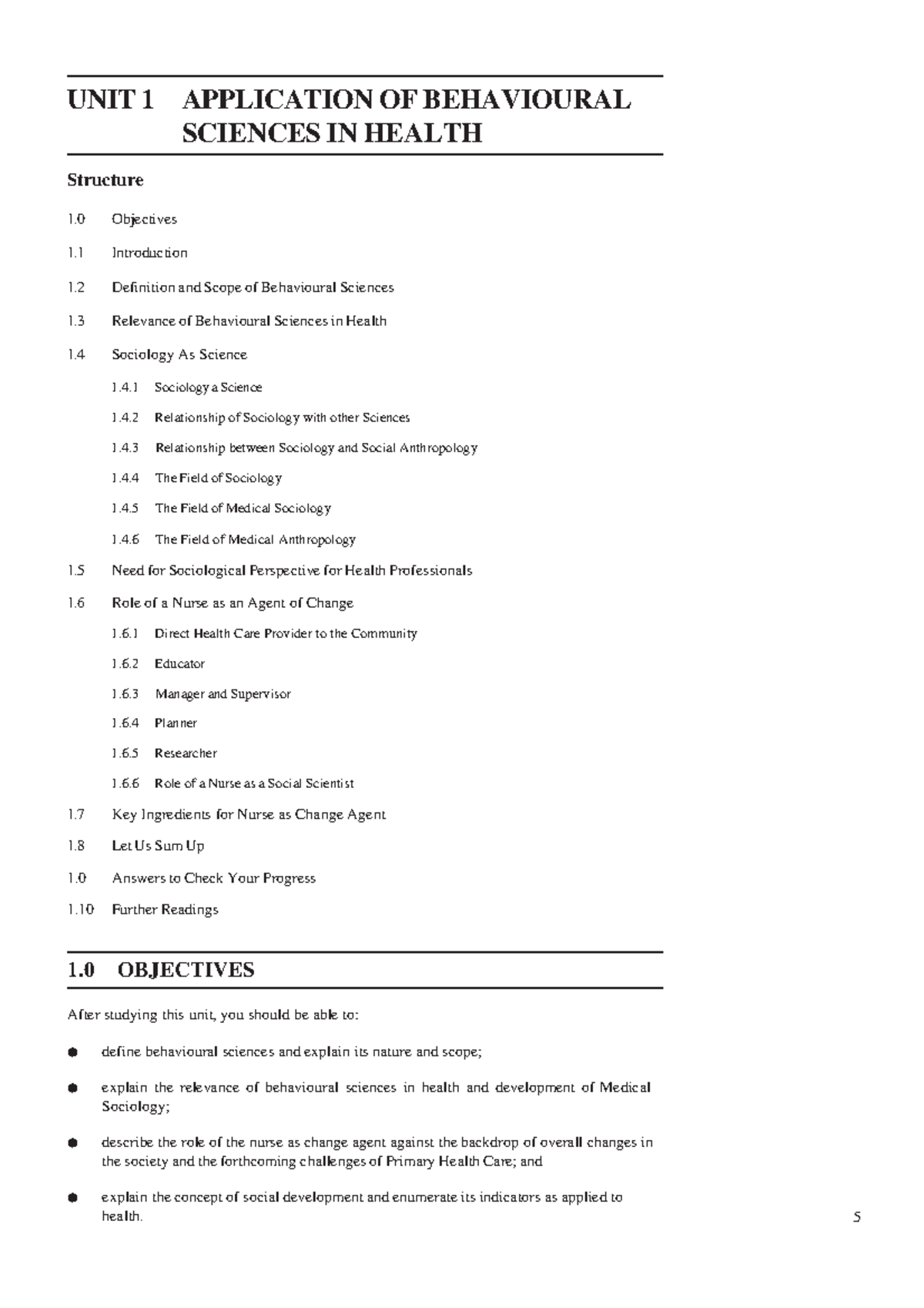 UNIT 1 Application OF Behavioural Sciences IN Health - UNIT 1 ...