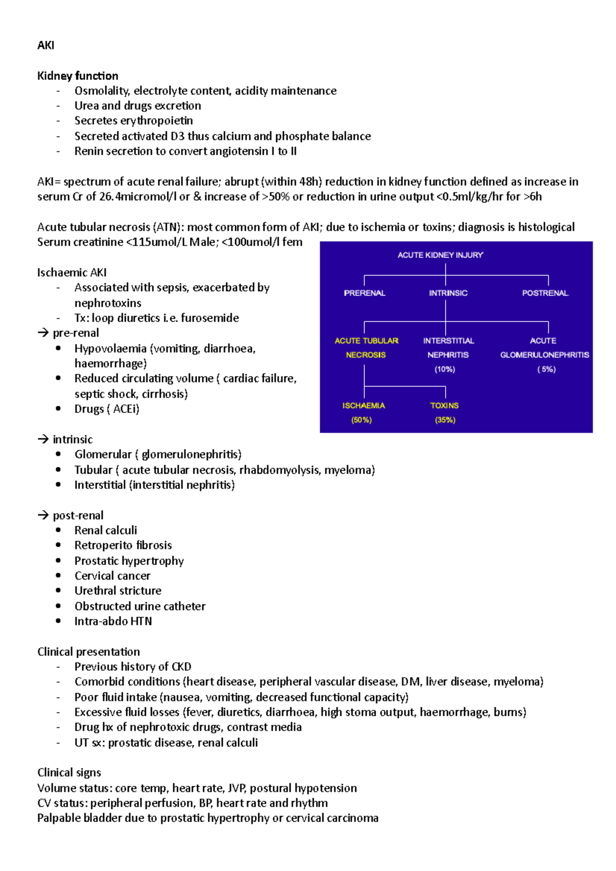 AKI - Lecture notes/ uni teaching/ textbooks/ material - AKI Kidney ...