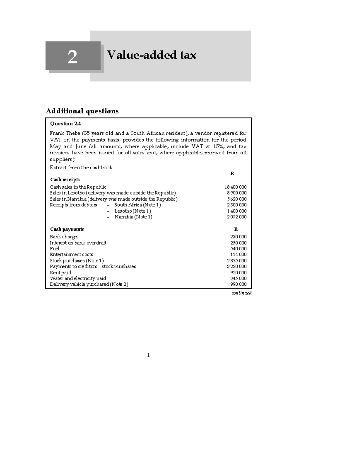 01 BA Chapter 2 VAT additional questions 2021 - 1 Value-added tax ...