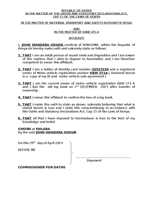 Students Declaration FORM - MSU/RASA/F. MASENO UNIVERSITY ISO 9001: ...