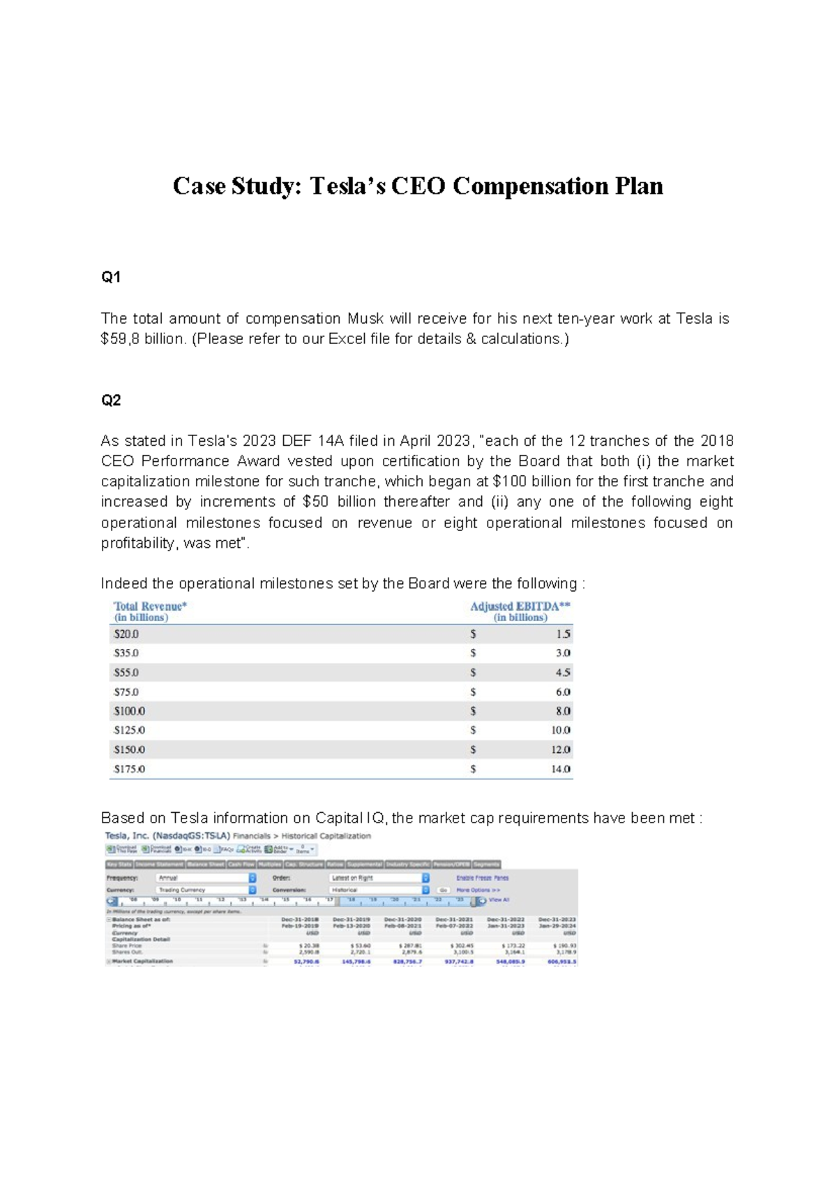 Apple case study - Case Study: Tesla’s CEO Compensation Plan Q The ...