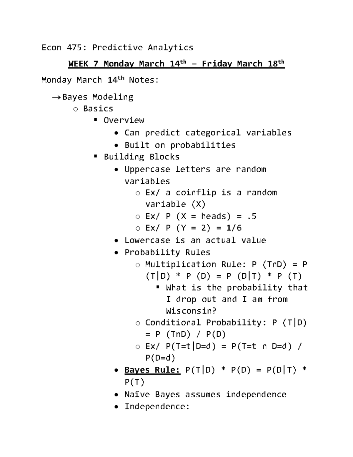 ECON 475 WEEK 7 - Bryan Engelhardt - Econ 475: Predictive Analytics WEEK 7 Monday March 14th ...