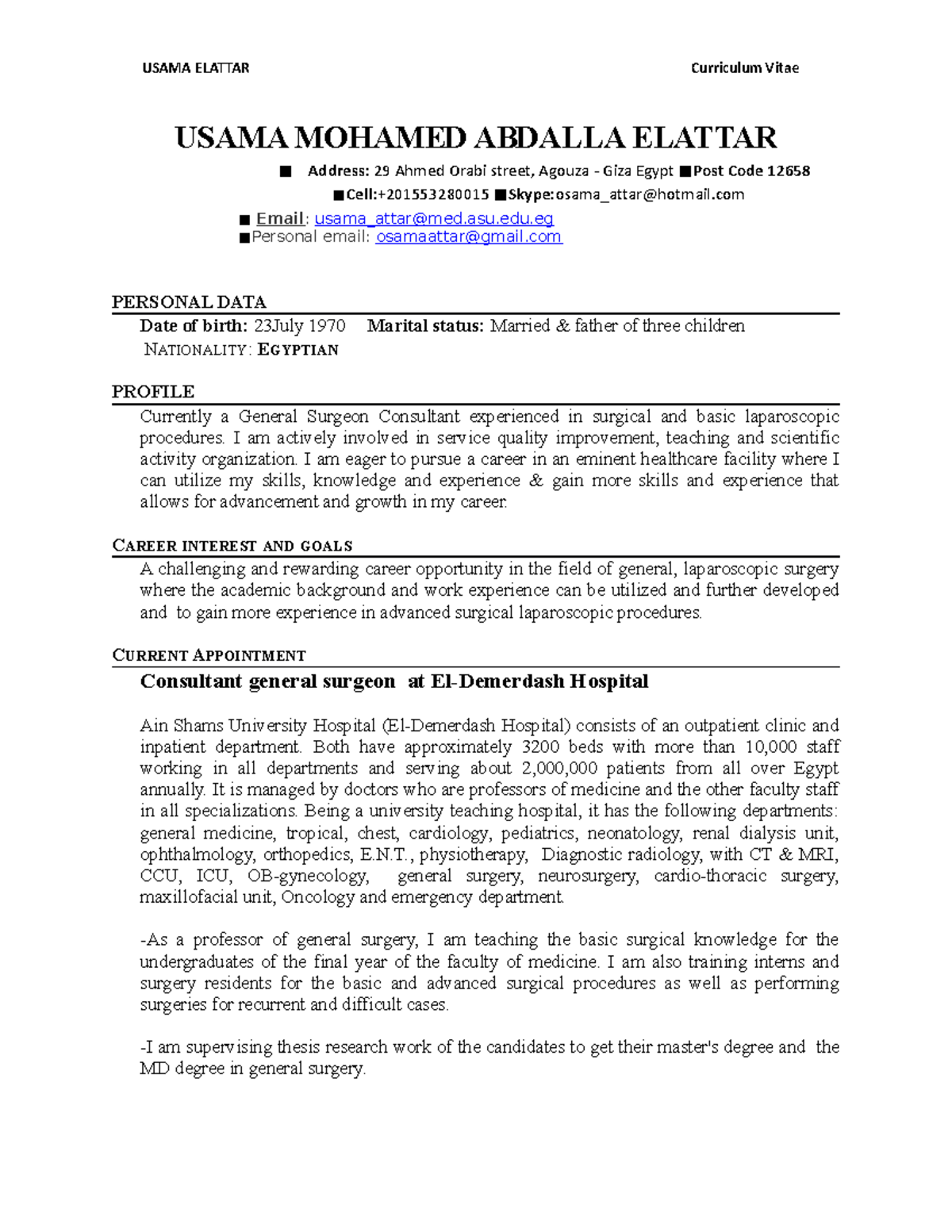 Cv December 2021 - review - USAMA MOHAMED ABDALLA ELATTAR Address: 29 ...