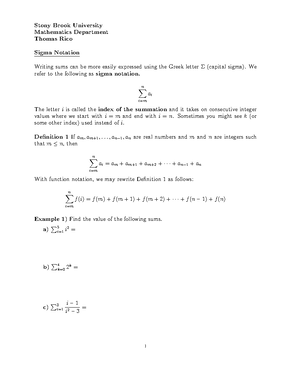 Calculus B 03 Evaluating Definite Integrals - Stony Brook University ...