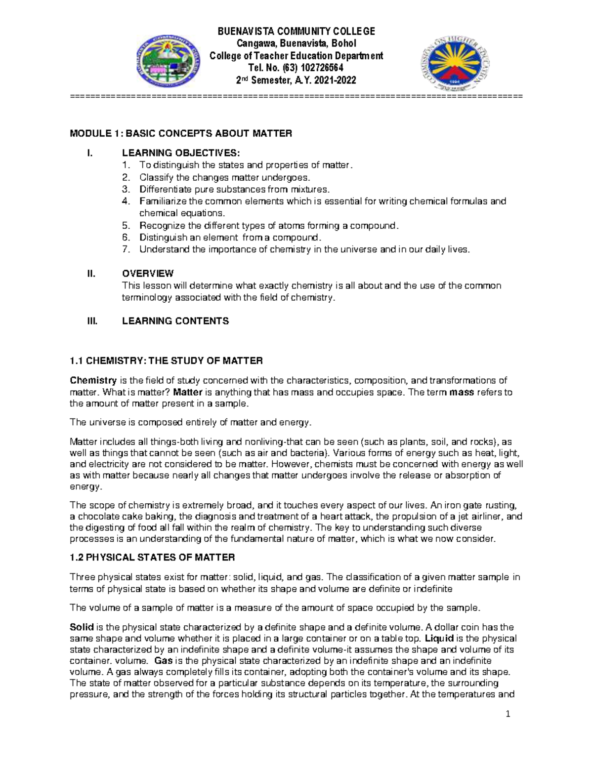 General Chemistry Chapter 1 - - Studocu